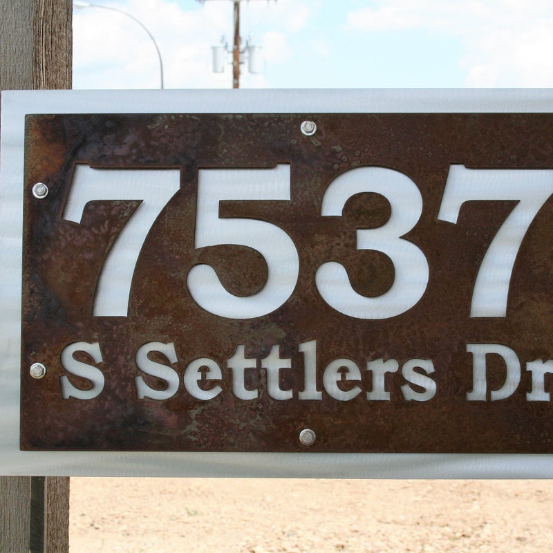 Rustic Metal Address Sign - Etsy