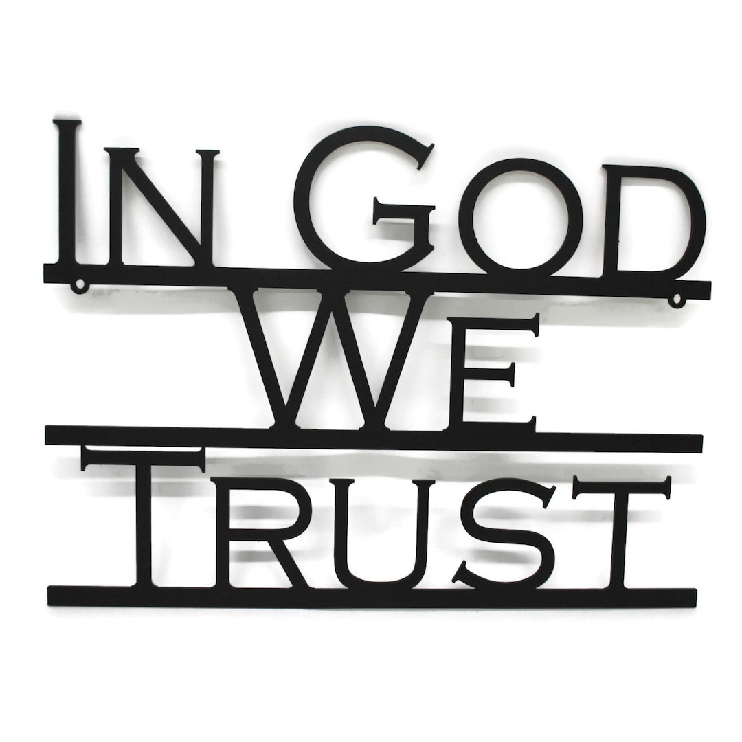 In God We Trust Metal Text Wall Art Sign 12x18.5 Inches - Etsy