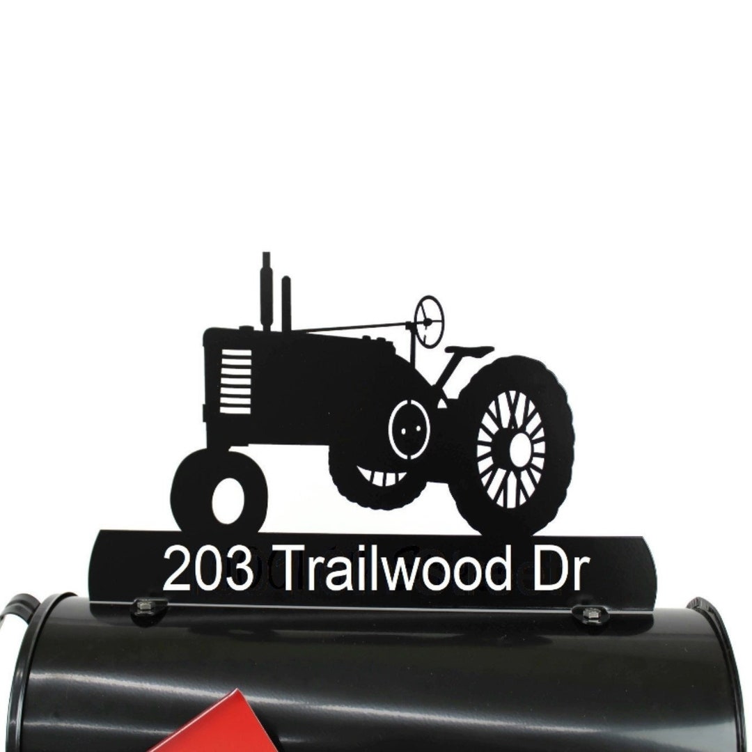 Vintage Tractor 2 Custom Metal Mailbox Topper 17 Inches Wide - Does Not ...