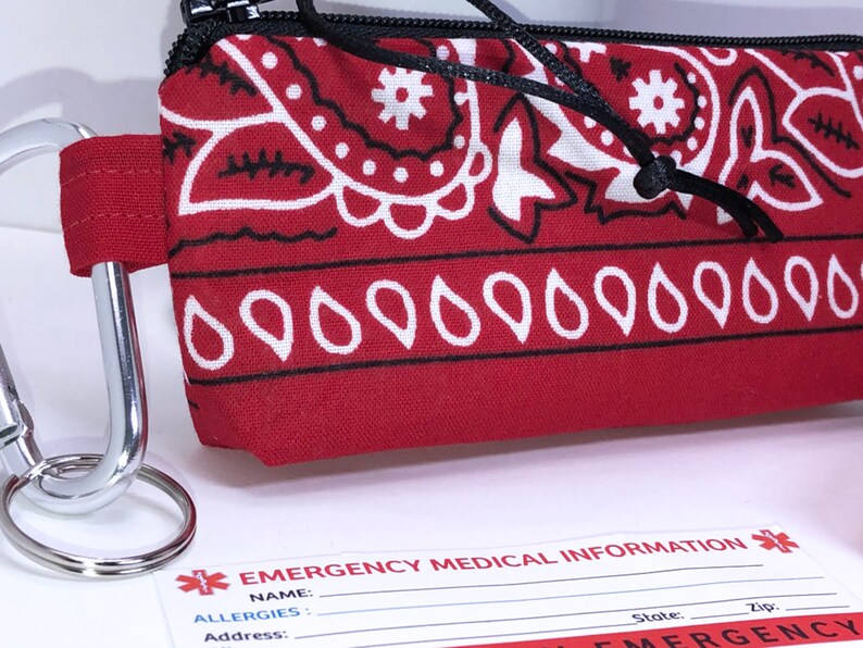 Red Bandanna Inhaler Case Asthma Inhaler Holder Clip-on | Etsy
