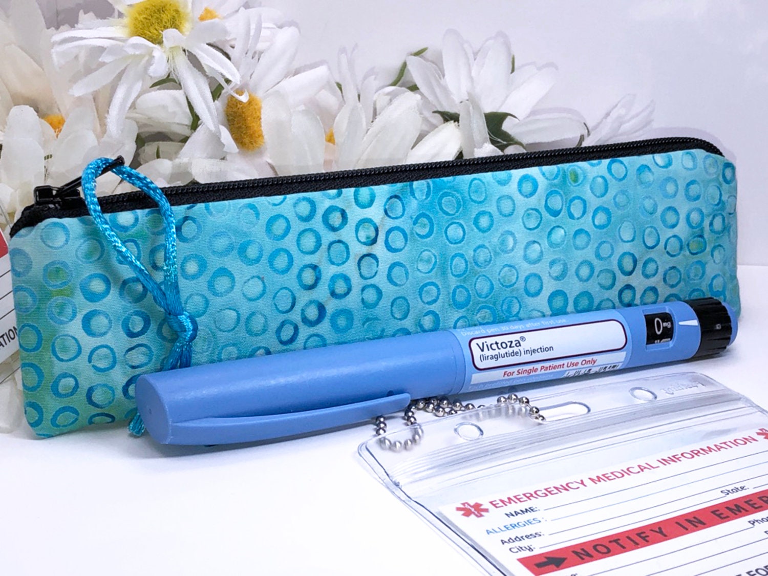 Slim Diabetes Supply Bag 2 X 8 In Blue Epipen Case Epi Pen Insulate Insulin Pen Case Epipen Pouch Auto Injector Etsy UK
