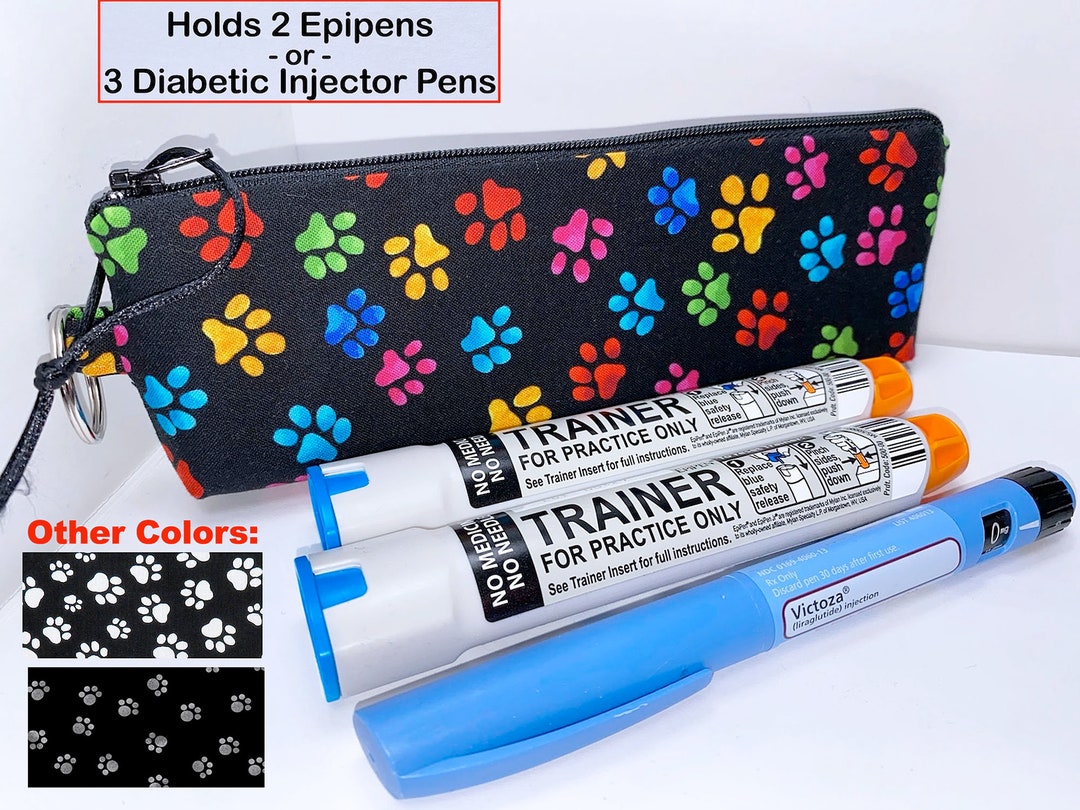 Epipen Pouch, 8" X 3" Insulated Injector Pouch, Holds 2 Epipens Clip-on ...