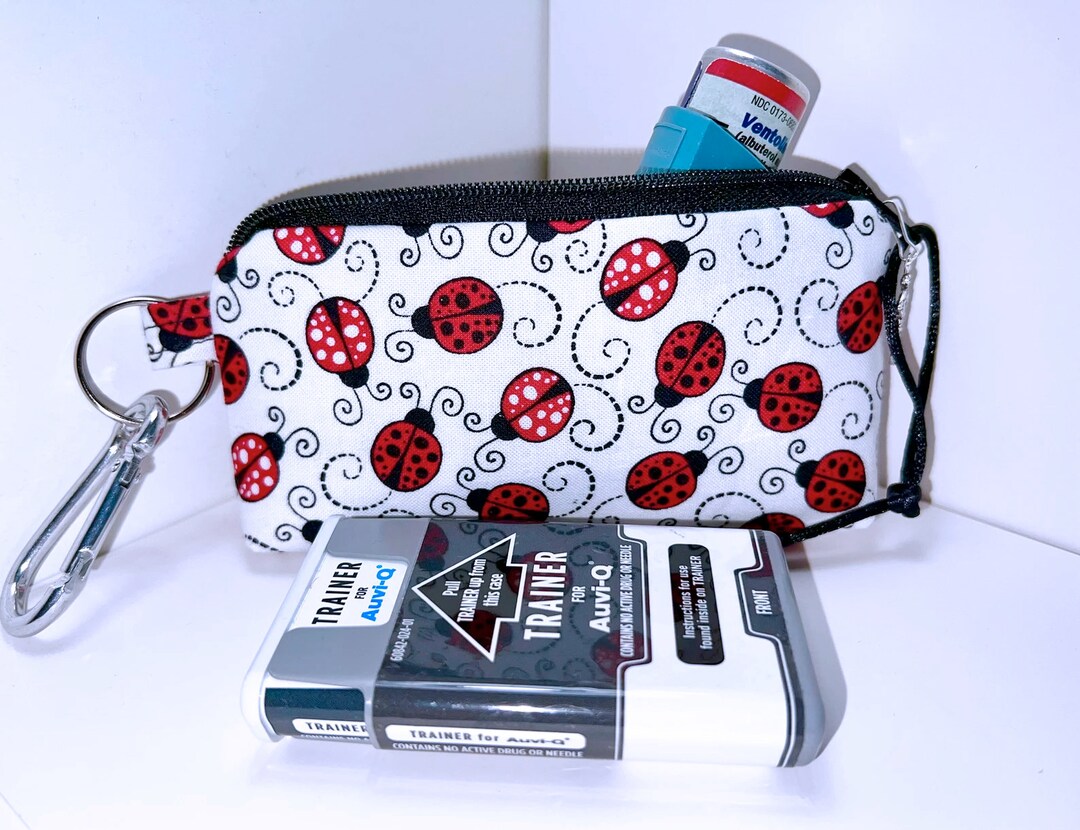 CUTE Ladybug Inhaler Case, Asthma Puffer Holder, FREE Medical Alert ...