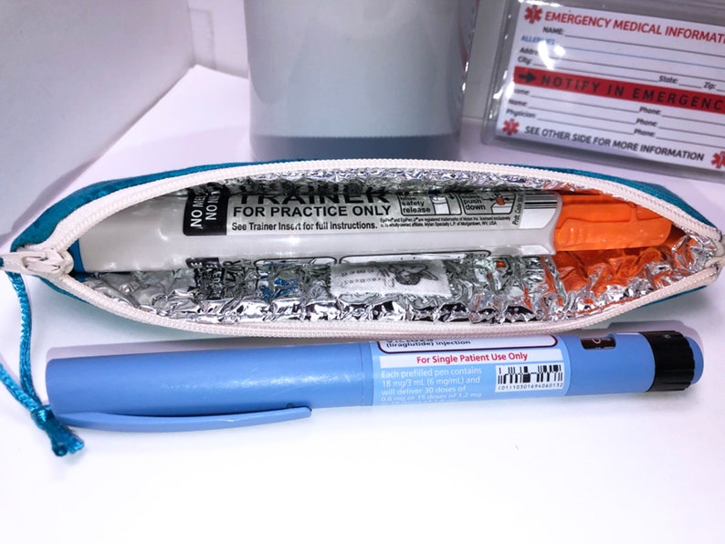 Blue Single Epipen Case Insulated Diabetes Supply Bag Auto - Etsy