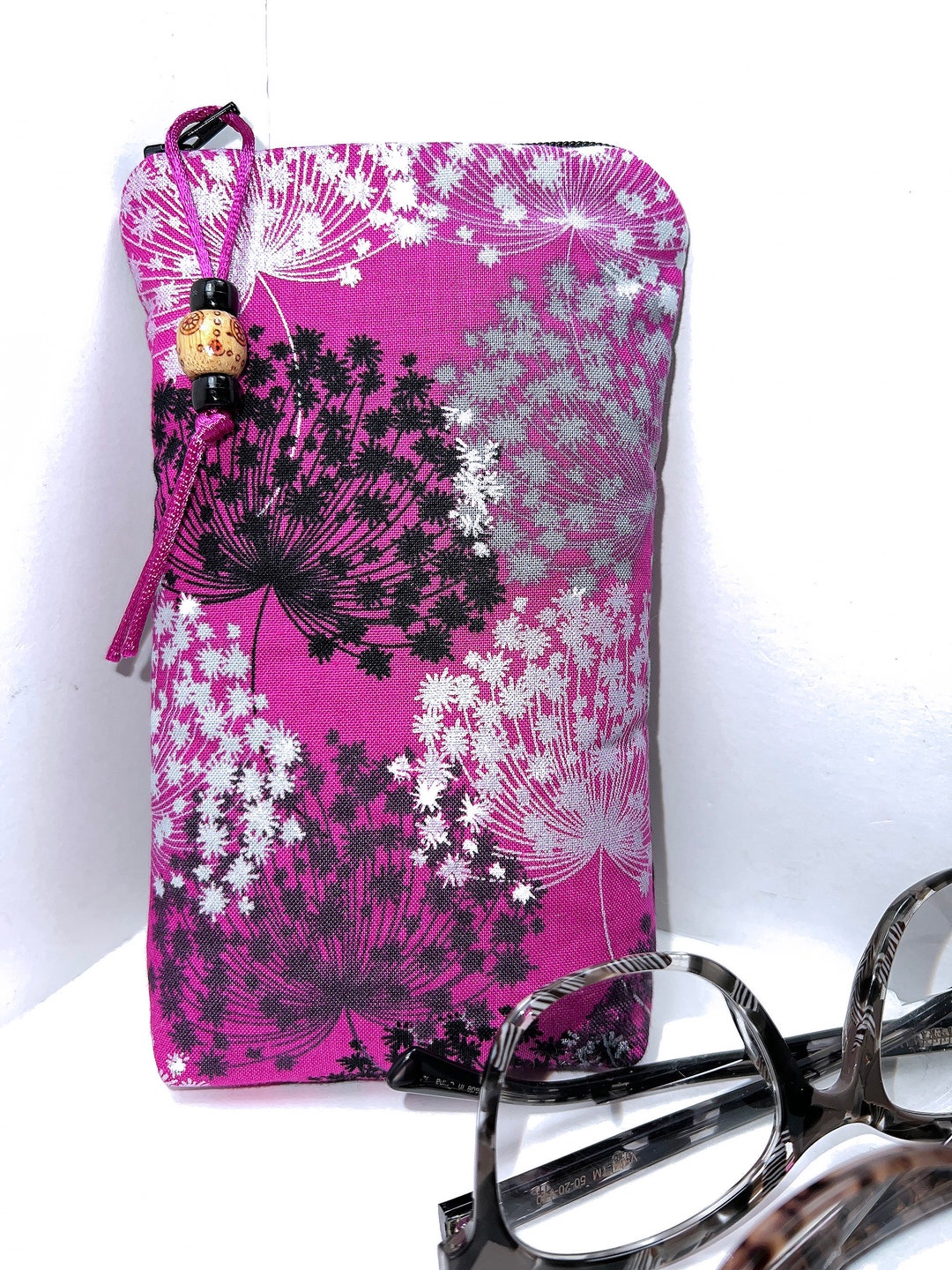 FUCHSIA Double Eyeglass Case Soft Glasses Case Spectacle Case ...