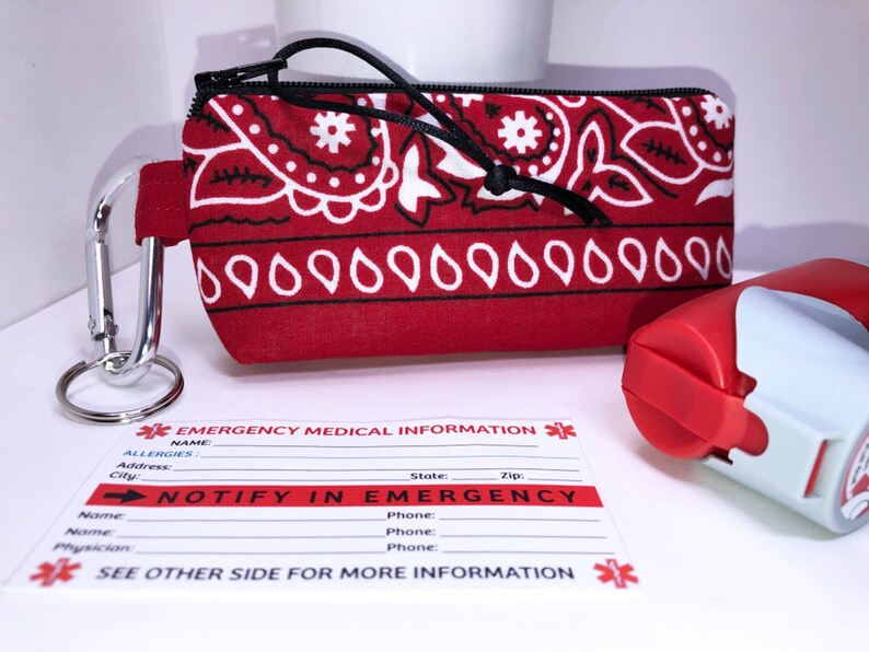 Red Bandanna Inhaler Case Asthma Inhaler Holder Clip-on | Etsy
