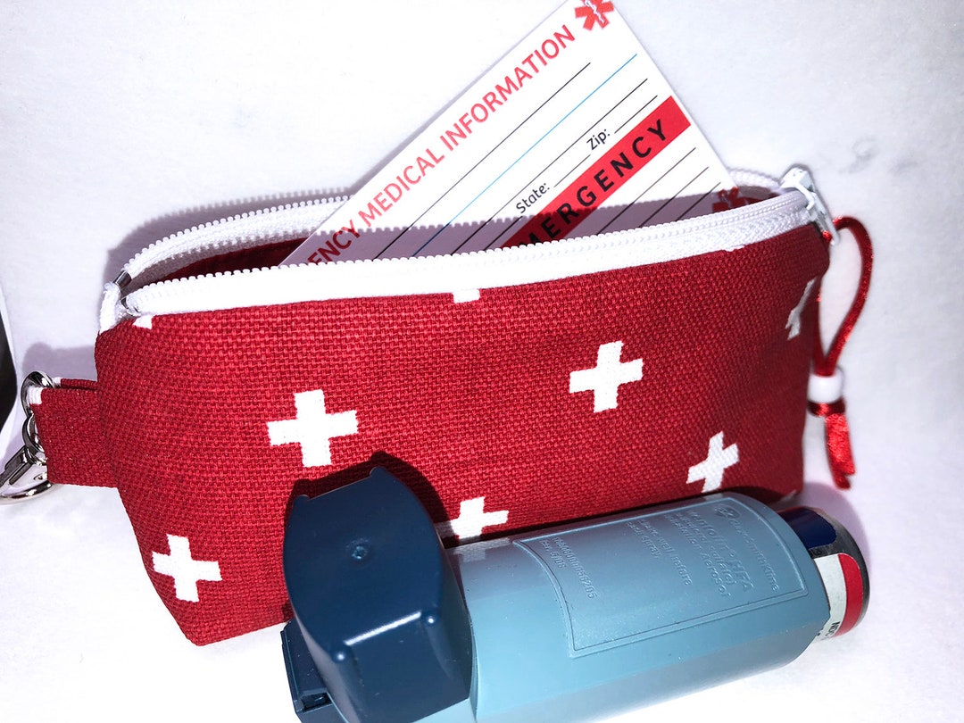 Quick Ship Red Inhaler Case Holder, Clip-on Puffer Keychain, Slim ...