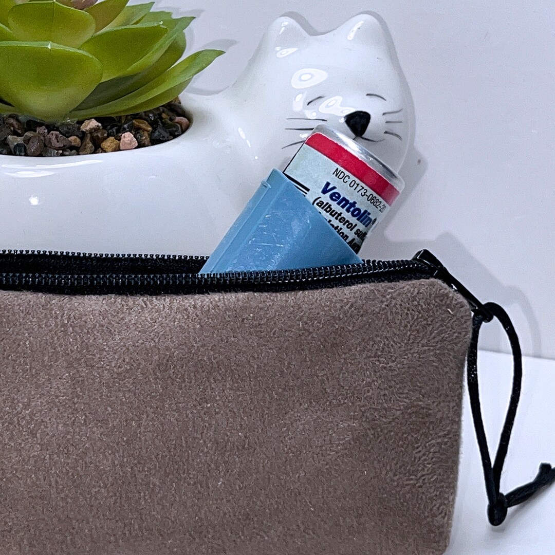 Faux Suede Inhaler Case, Asthma Puffer, Clip-on Inhaler Pouch, Inhaler ...