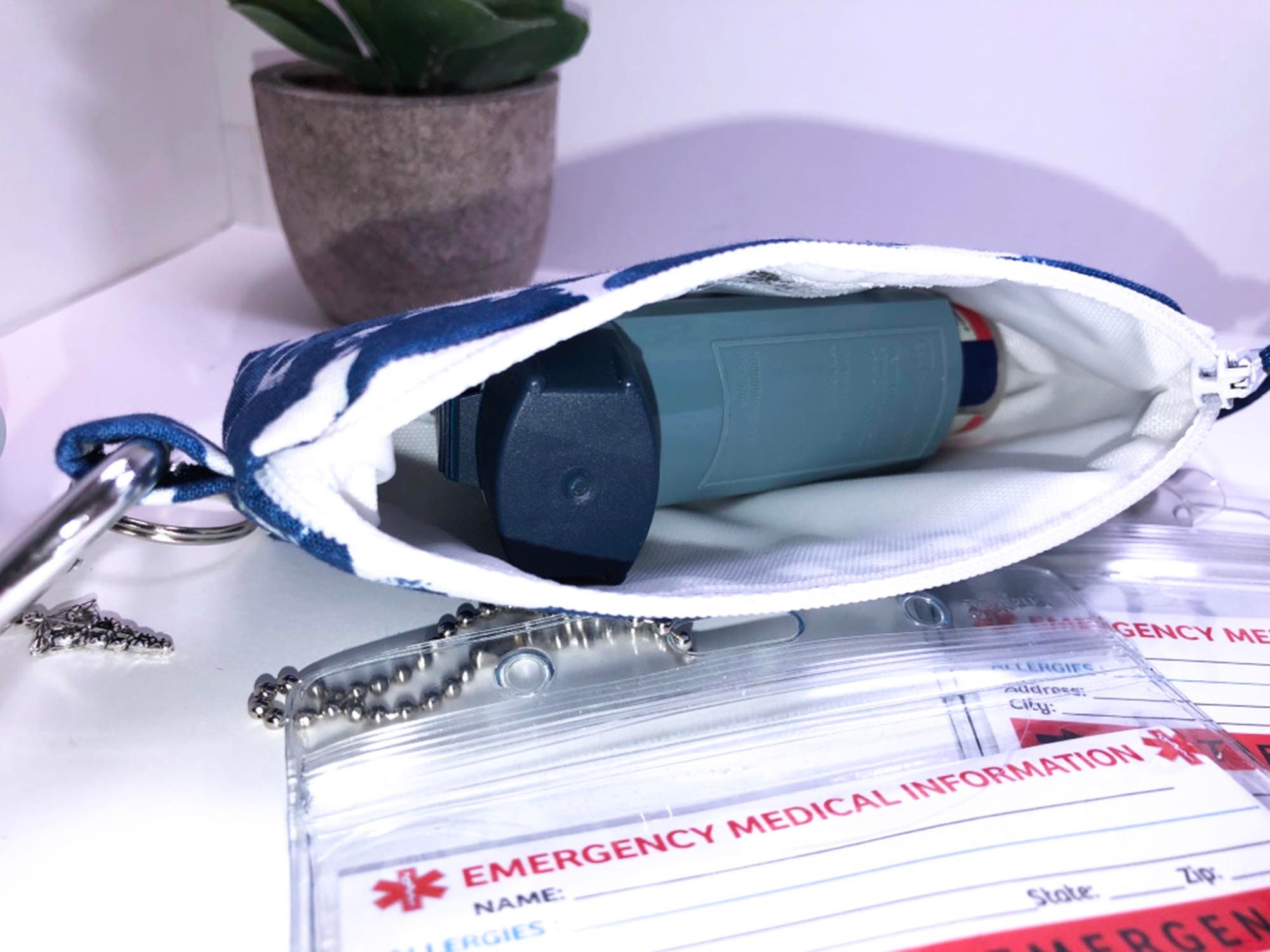Blue Asthma Inhaler Carrier Inhaler Pouch Clip-on ASTHMA - Etsy Ireland