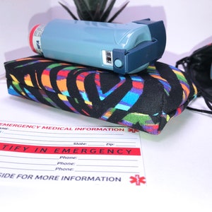 Asthma Inhaler Pouch, FREE Medical Alert Card, Caduceus Charm - Etsy