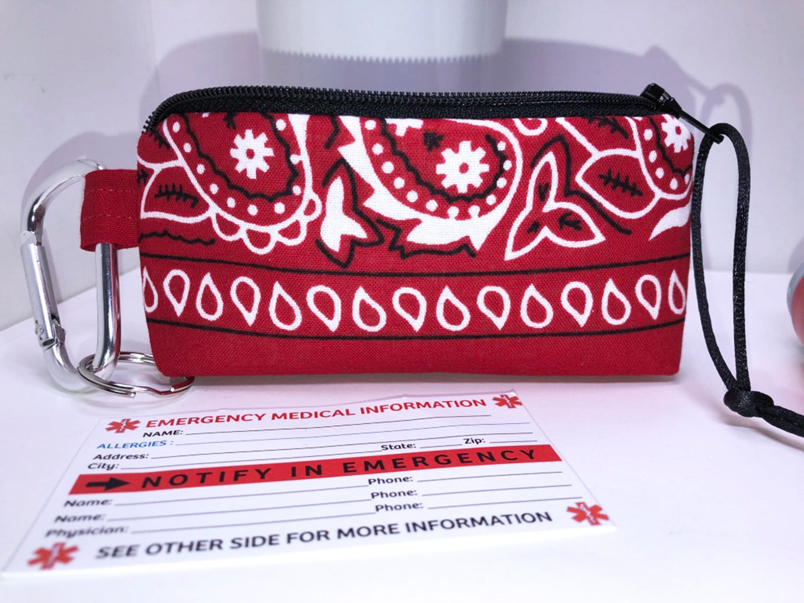 Red Bandanna Inhaler Case Asthma Inhaler Holder Clip-on | Etsy