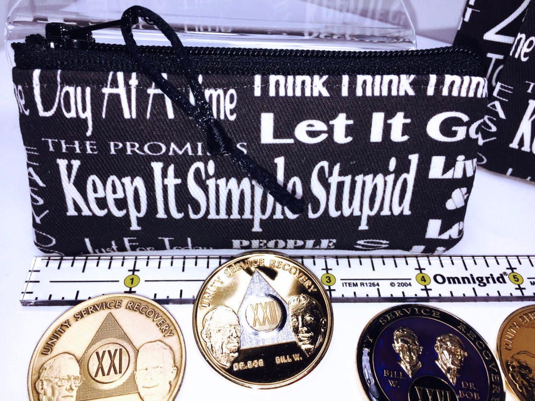 One Day at a Time Zipper Pouch, ODAT, Easy Does It, Keep Your ...