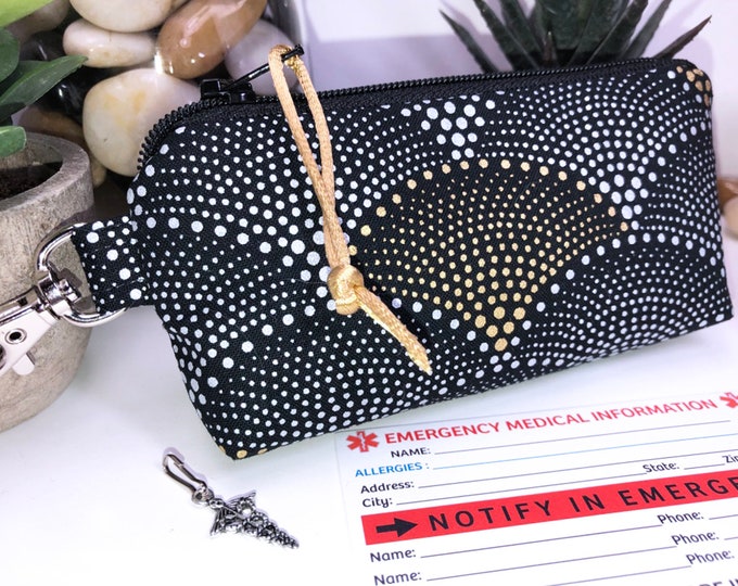 Asthma Inhaler Pouch FREE Medical Alert Card Caduceus Charm - Etsy