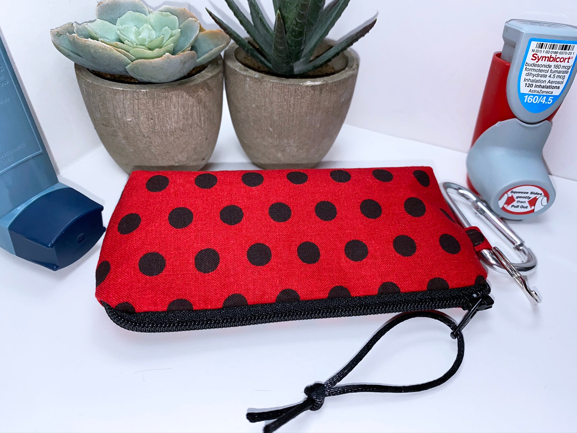 Red Inhaler Pouch Clip-on Inhaler Case Asthma Puffer | Etsy