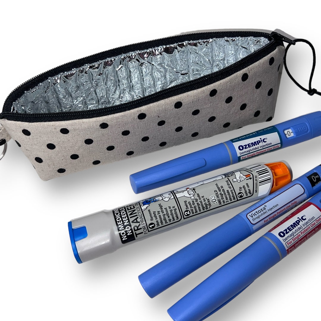 Wide Bottom Insulated Pouch, 8" X 3" Epipen Case, Diabetic Meds Pouch ...