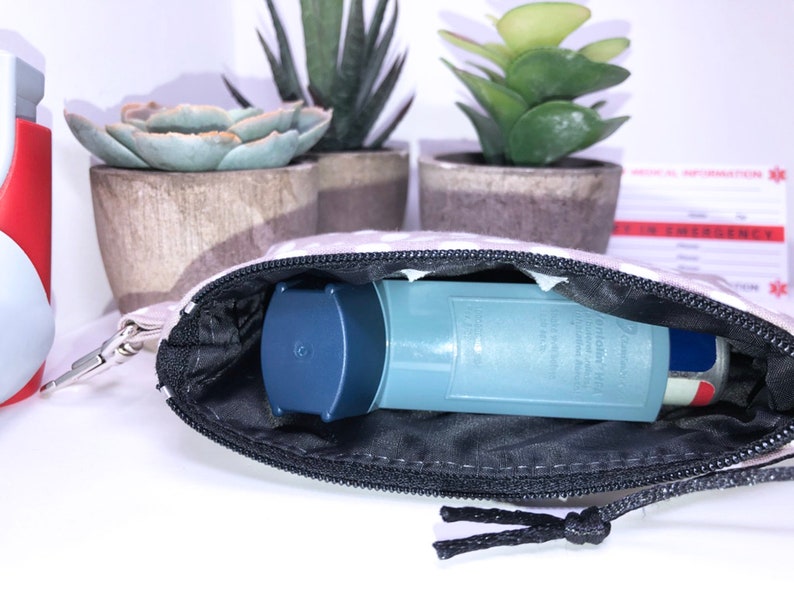 Gray Dot Inhaler Pouch Clip-on ASTHMA Case Inhaler Holder - Etsy