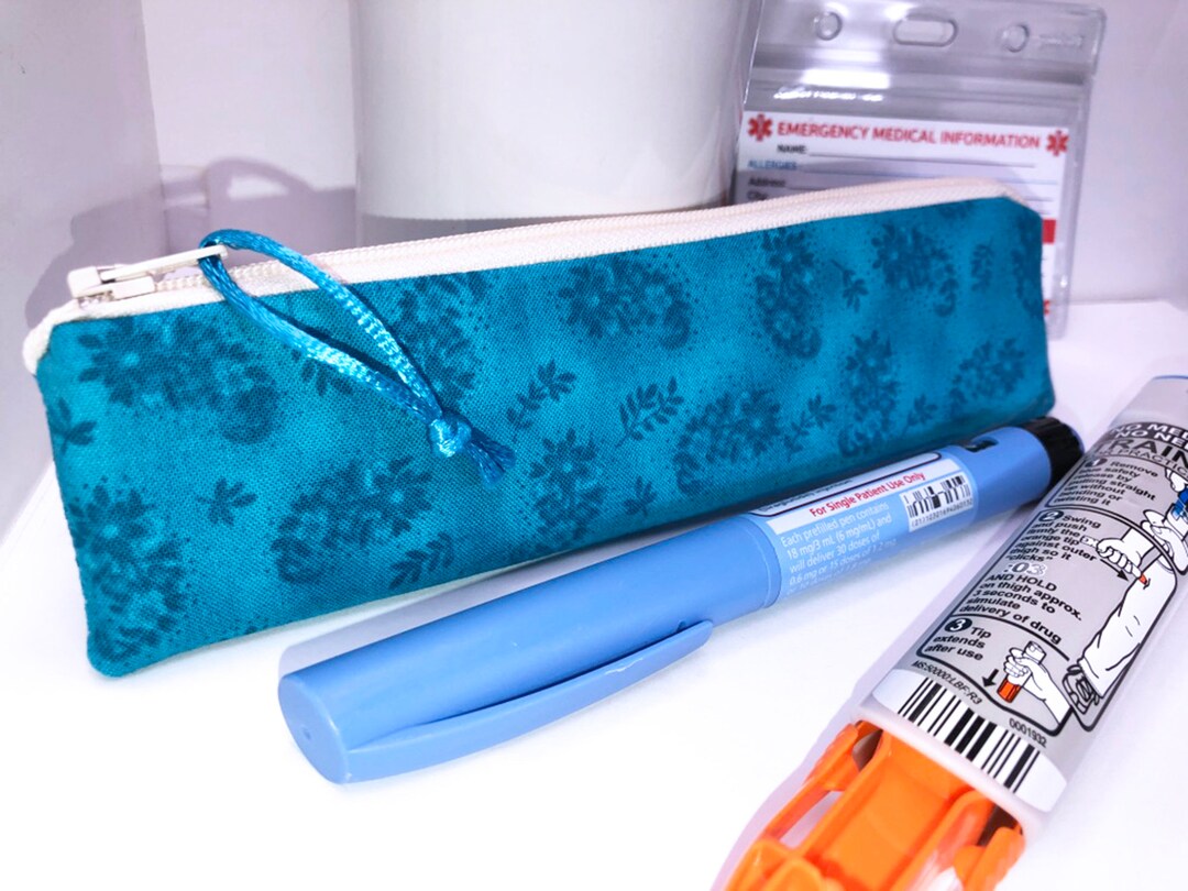 Blue Single EpiPen Case, Insulated Diabetes Supply Bag, Auto Injector ...