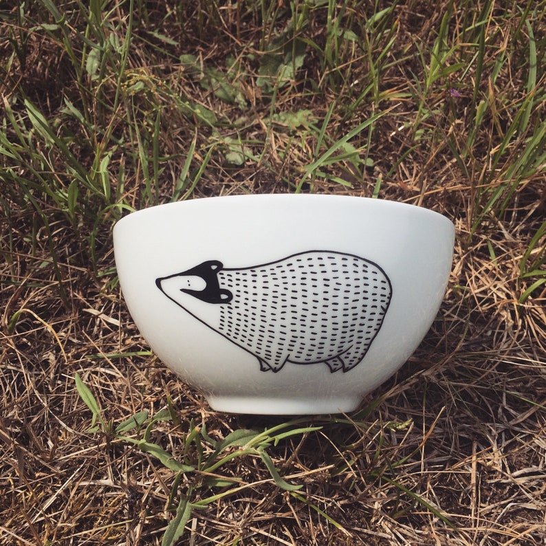 Badger Bowl Hand Painted Woodland Dish Quirky Wild Animal - Etsy UK