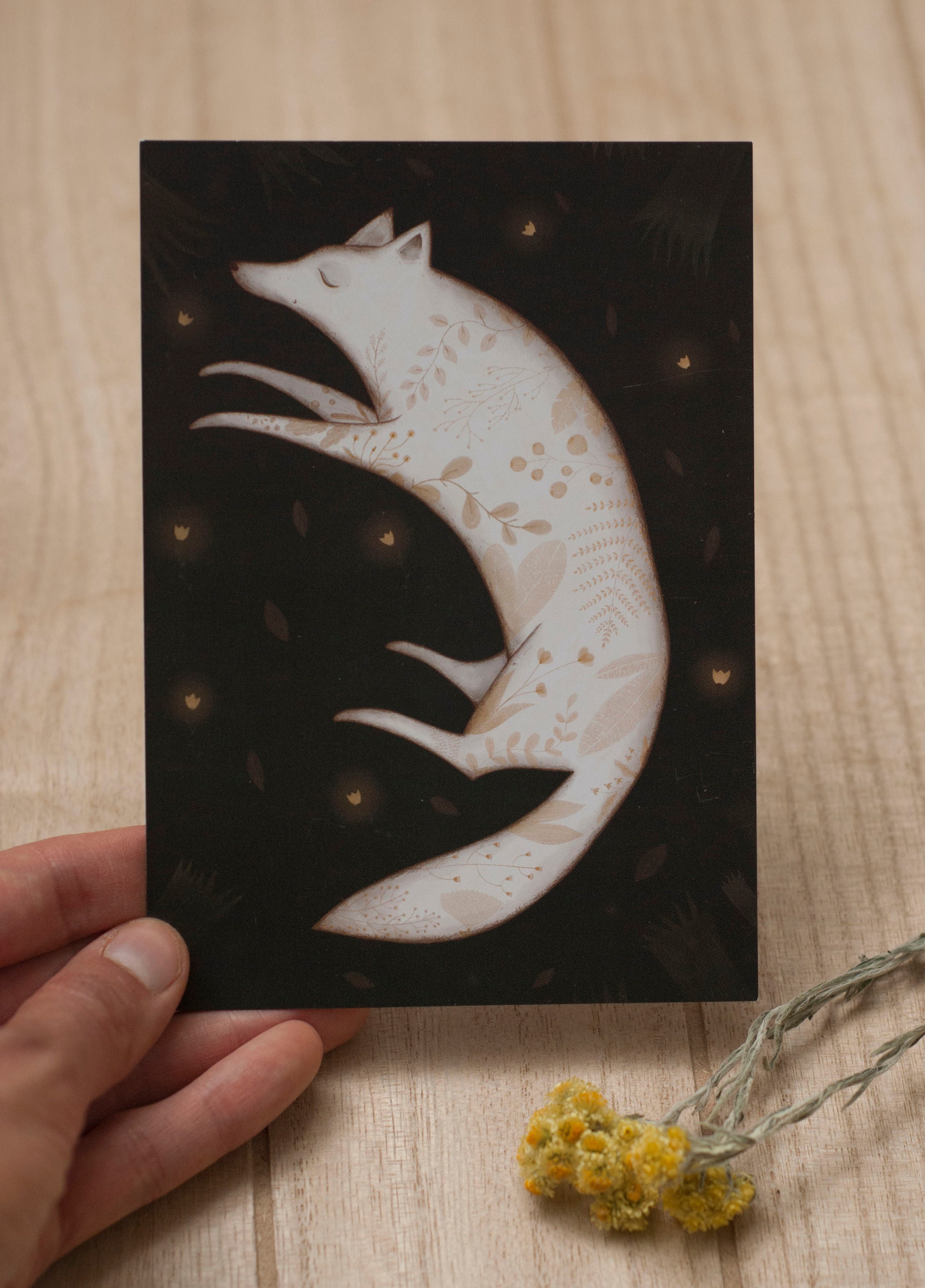 Wolf Card Woodland Greeting Card Postcard Sleeping Wolf | Etsy