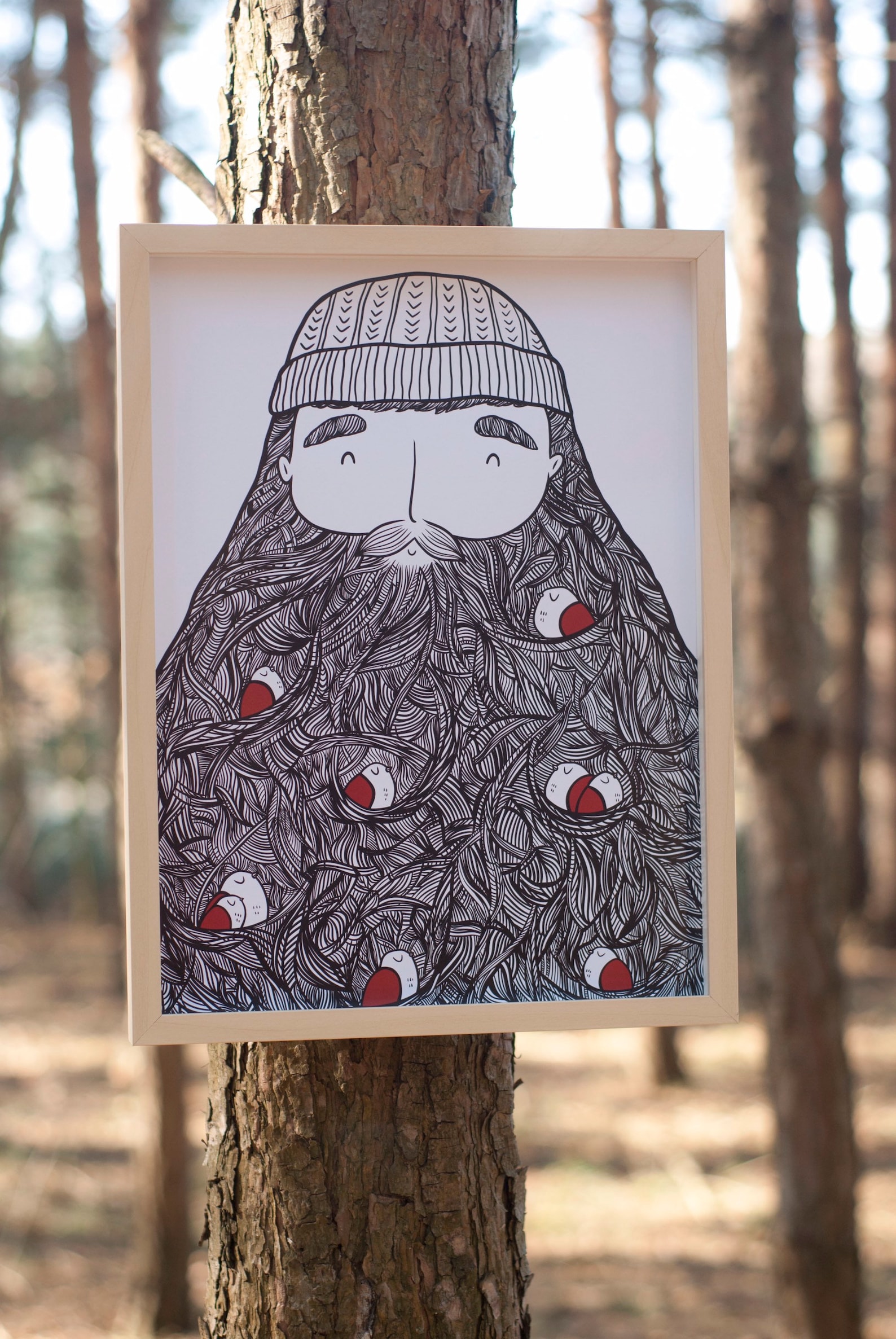 Beard & Birds Print Lumberjack Wall Art Home Decor Bearded | Etsy