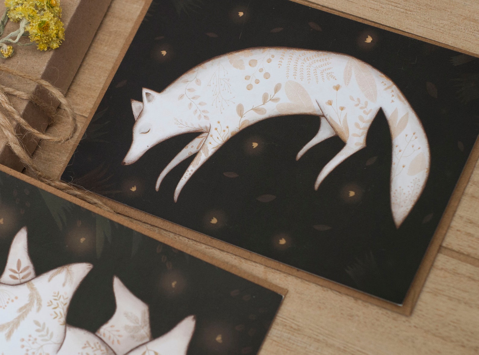 Wolf Card Woodland Greeting Card Postcard Sleeping Wolf | Etsy