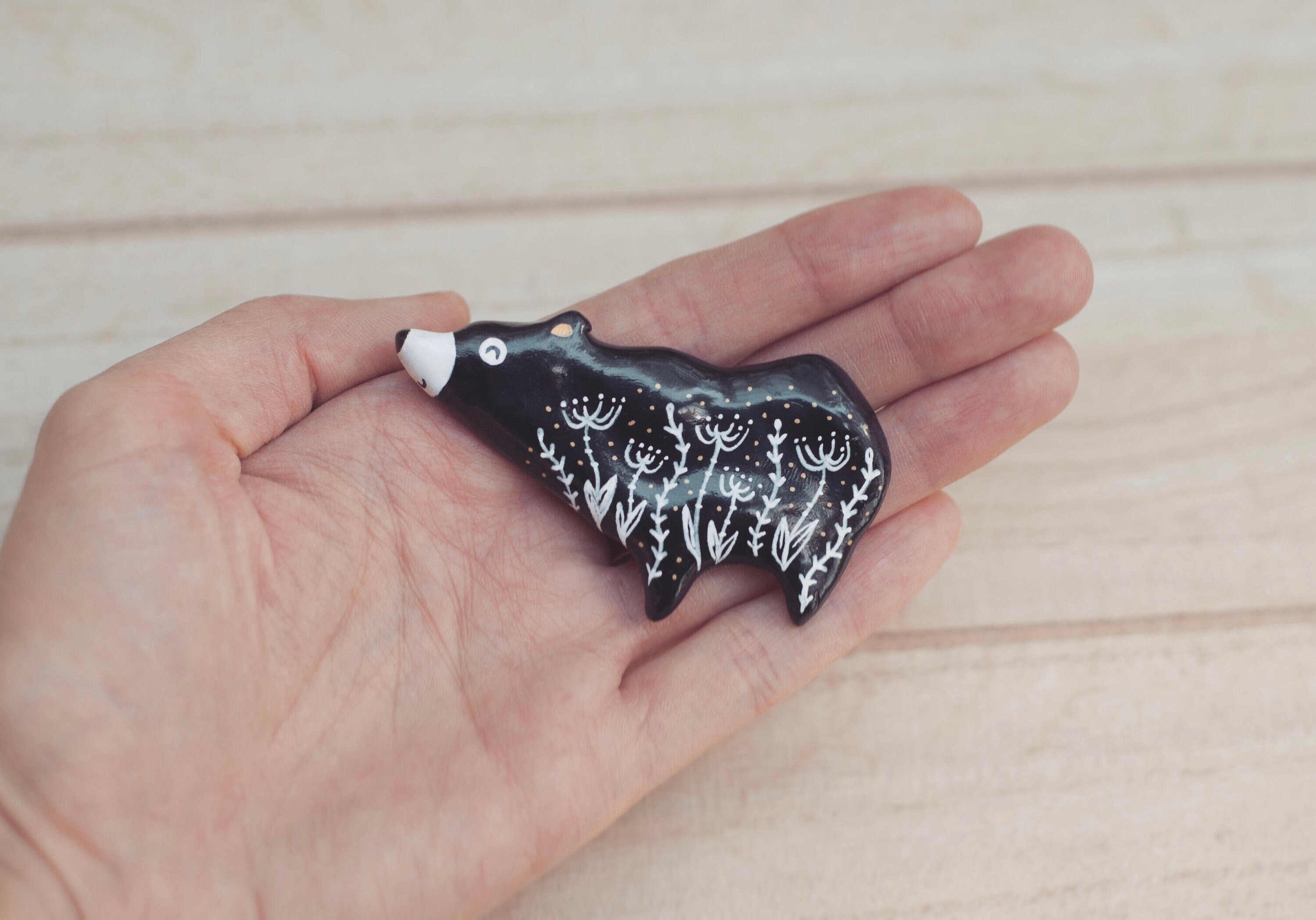 Bear Brooch OR Magnet a Handmade Polymer Clay Lapel Pin - Etsy