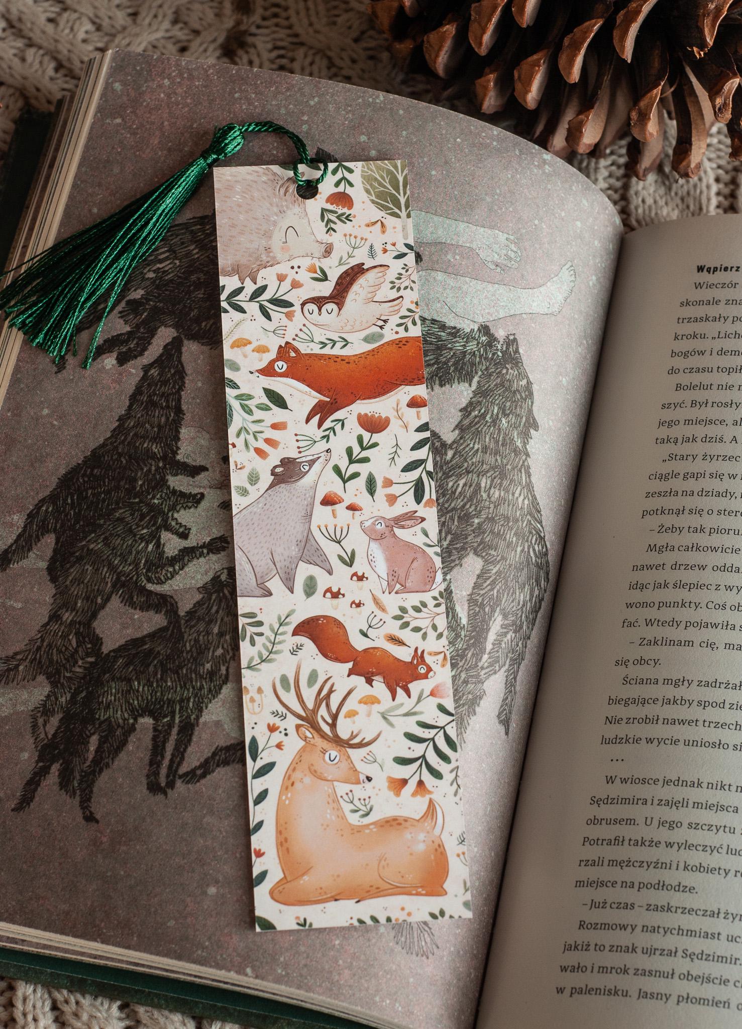Woodland Bookmark SET With Forest Animals, Botanical Stationery, Forest ...