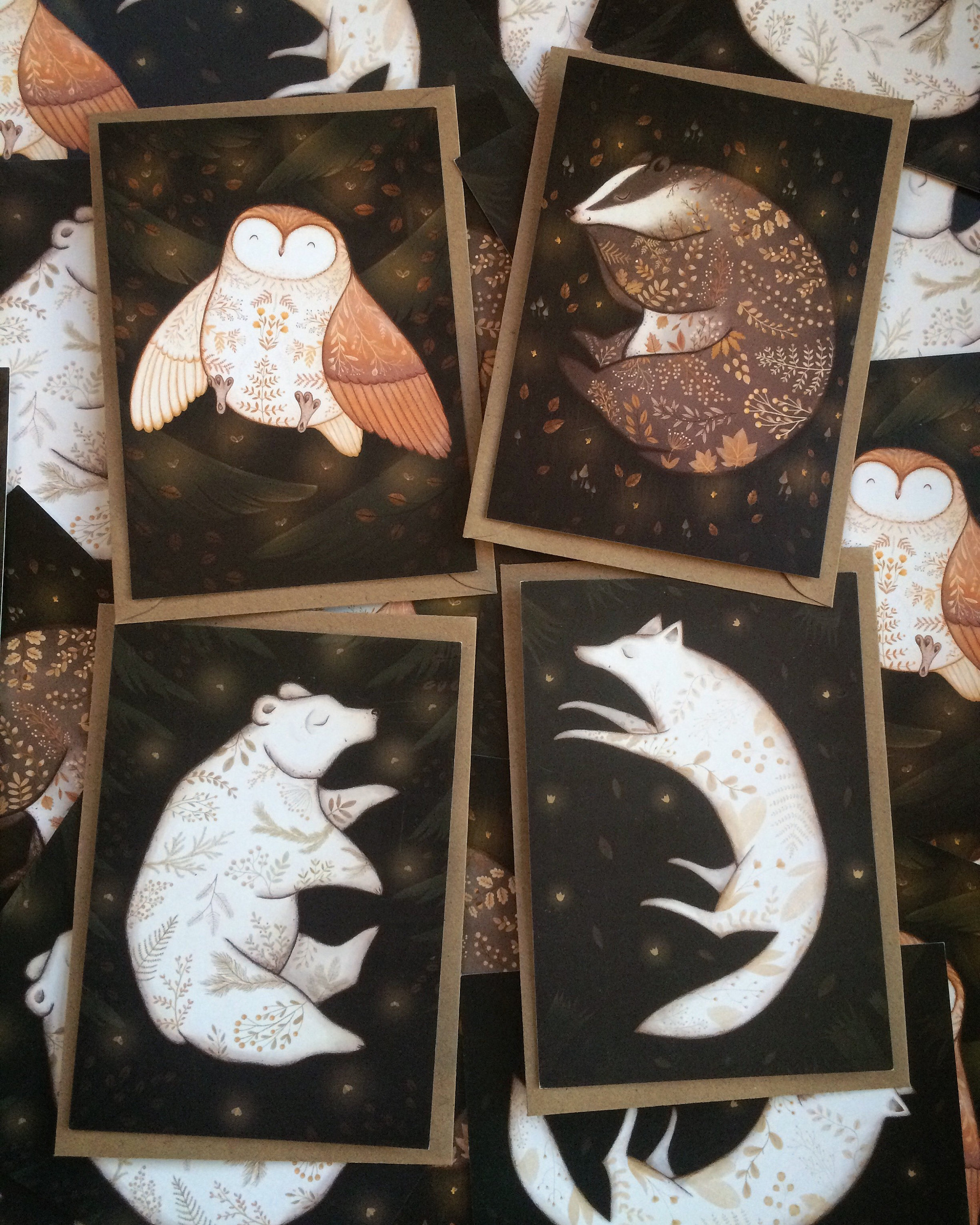 Sleeping Badger Card Woodland Animal Greeting Card Gift | Etsy