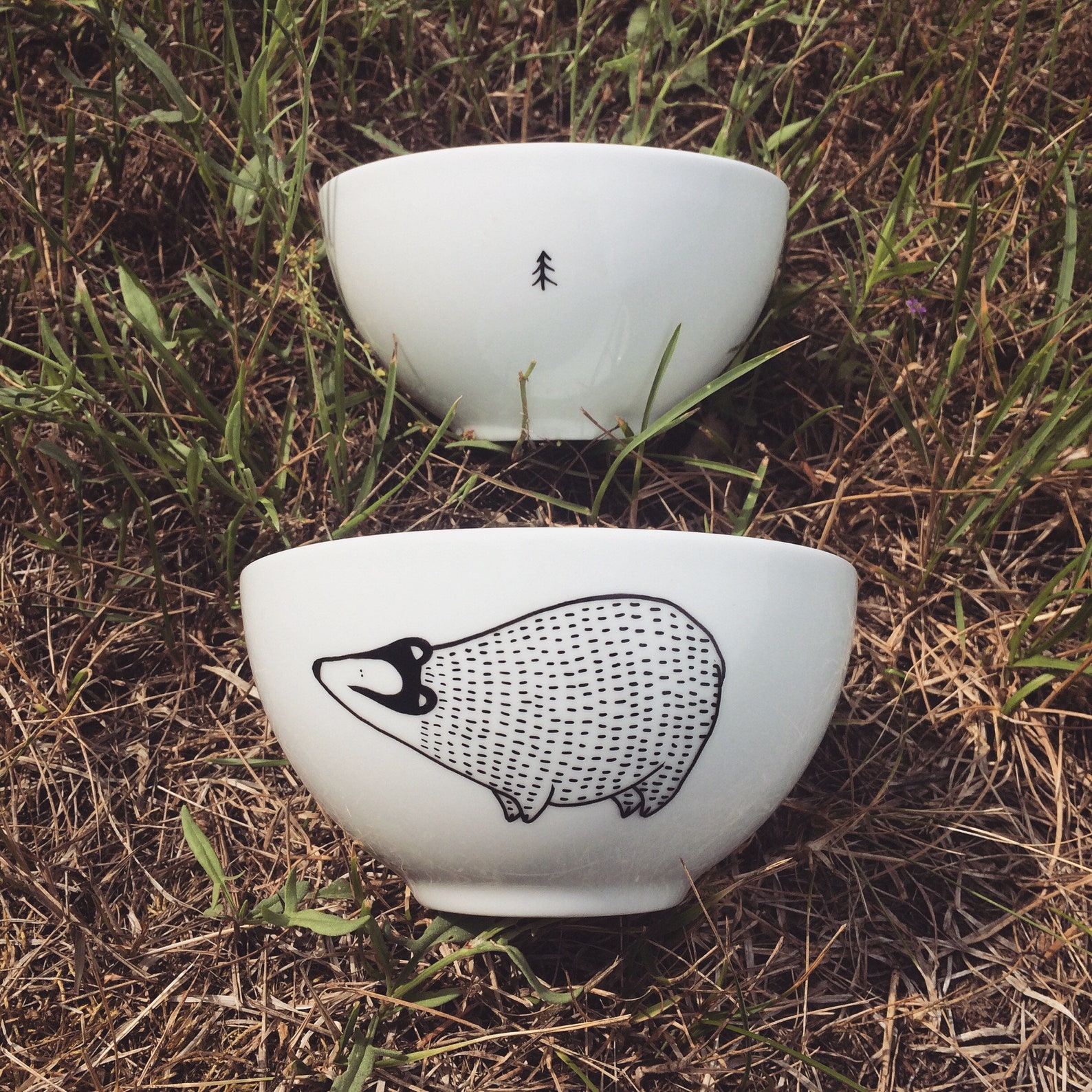Badger Bowl Hand Painted Woodland Dish Quirky Wild Animal - Etsy UK