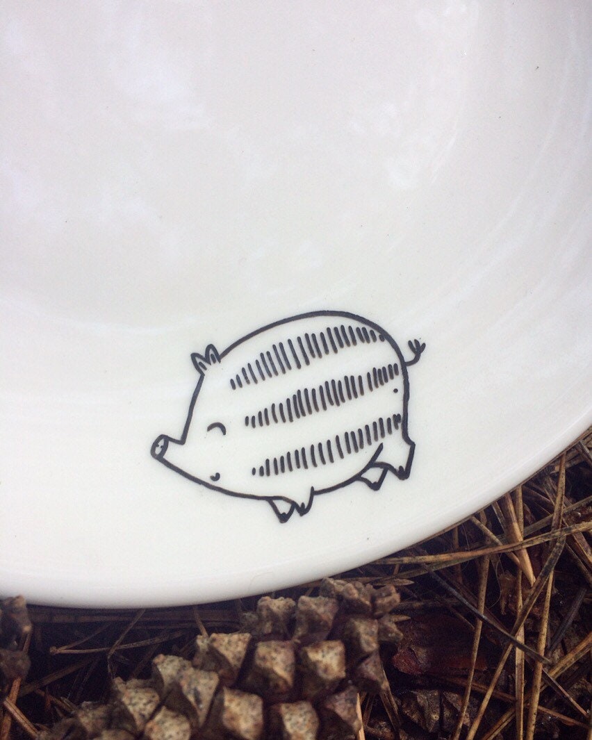 Wild Boar Piglet Set Mug Bowl Plate hand painted | Etsy