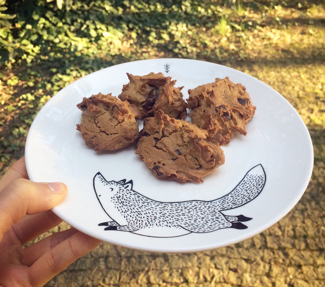 Running Fox Dessert Plate hand painted quirky wild animal | Etsy