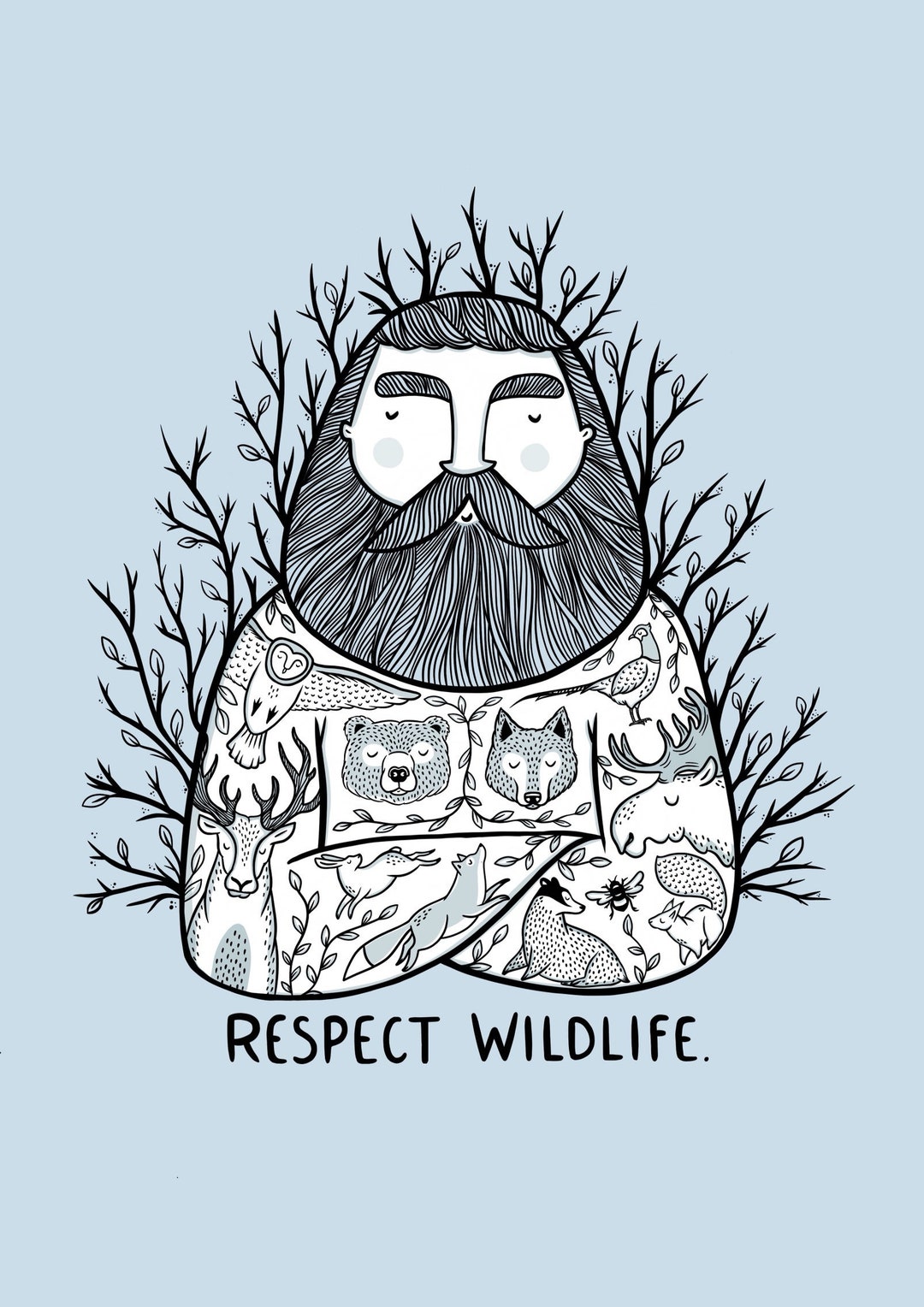 Vegan Print - Respect Wildlife - Home Decor Cruelty Free Poster Ethical ...