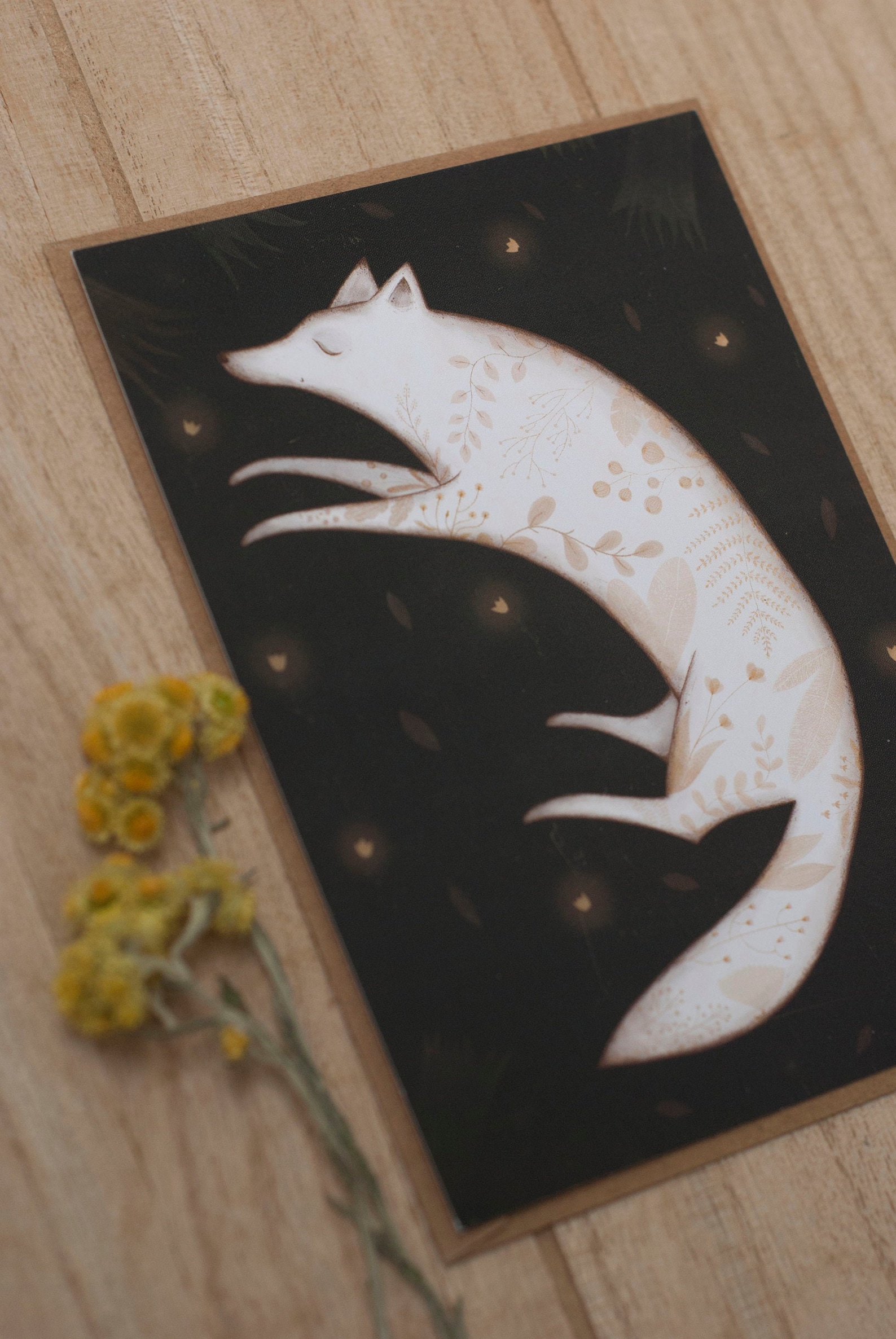 Wolf Card Woodland Greeting Card Postcard Sleeping Wolf | Etsy