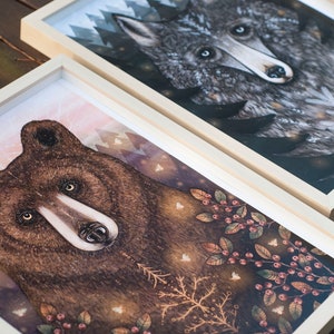 Bear Print - Wall Art Poster Woodland Bears Bee Bees Home Decor ...