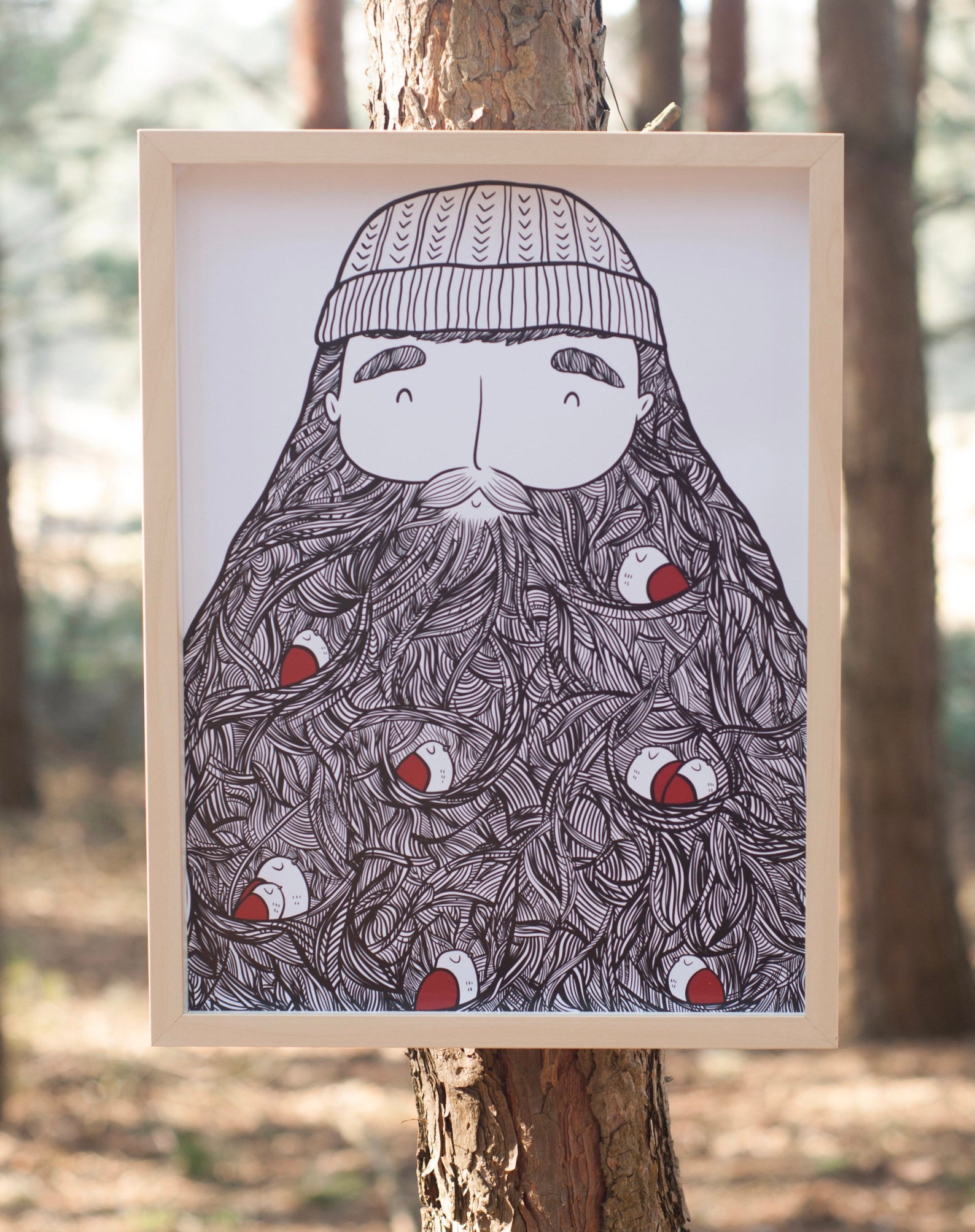 Beard & Birds Print Lumberjack Wall Art Home Decor Bearded | Etsy