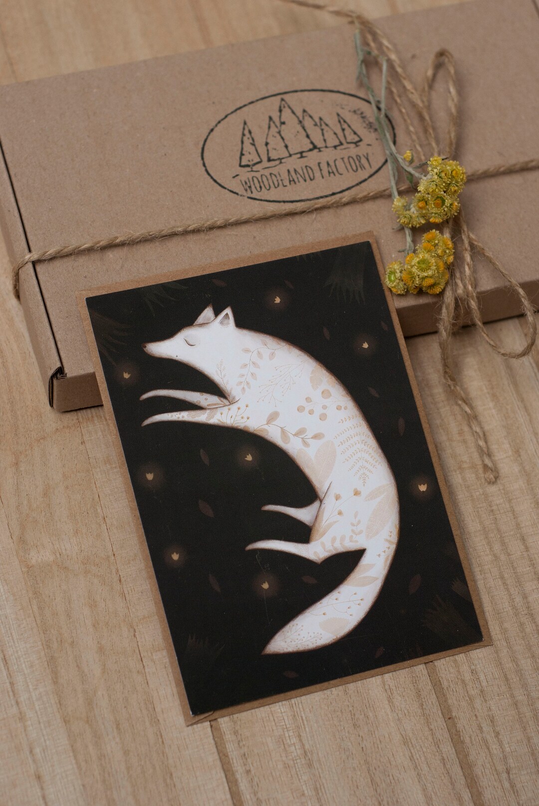 Wolf Card - Woodland Greeting Card Postcard Sleeping Wolf Forest Gift ...