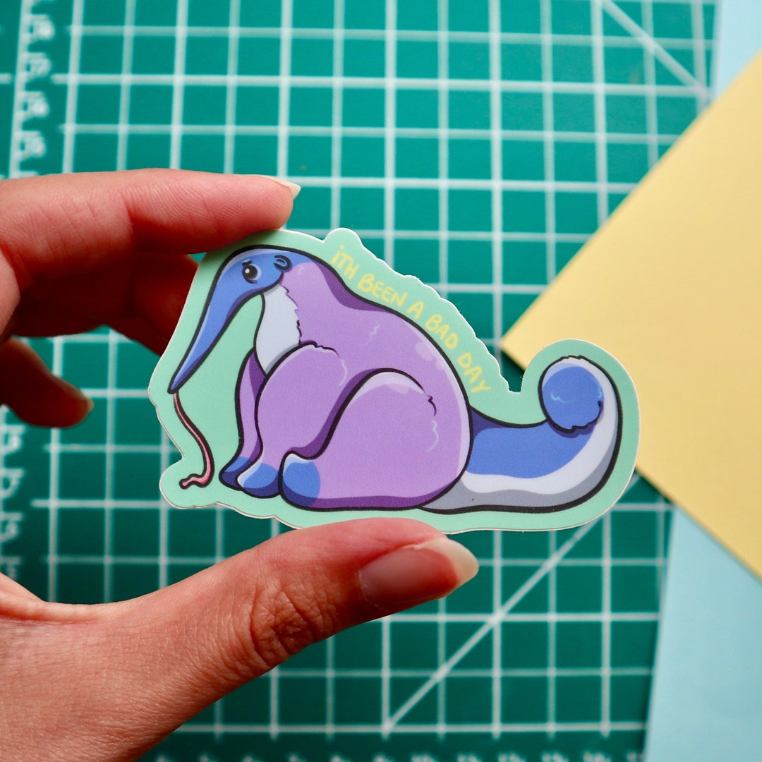 Giant Anteater Sticker | Bad Day Cute Animal Sticker | Vinyl Decal ...