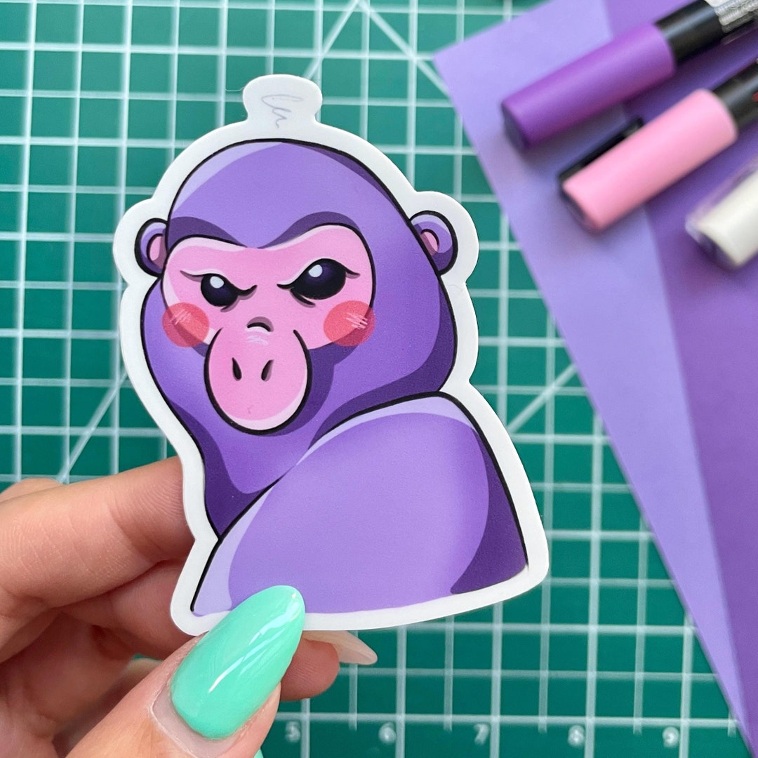 Angry Monkey Waterproof Sticker – Funny Vinyl Decal for Laptop, Car ...