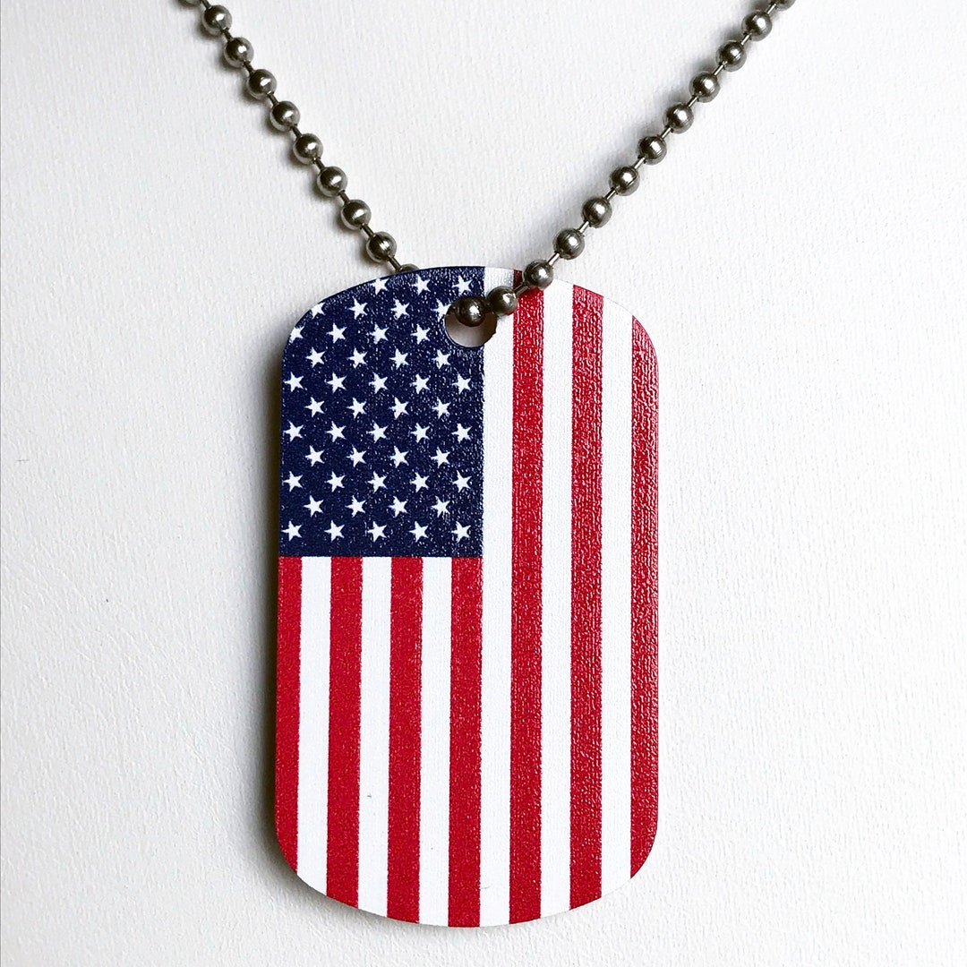 US Flag Dog Tag, Patriotic Dog Tag, Flag Id Tag, Identification Tag ...
