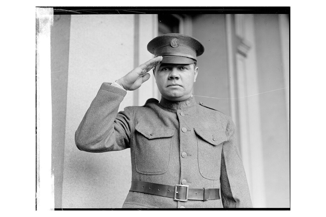 Babe Ruth in Military Uniform - 1924 - Vintage Historical Photo - Etsy