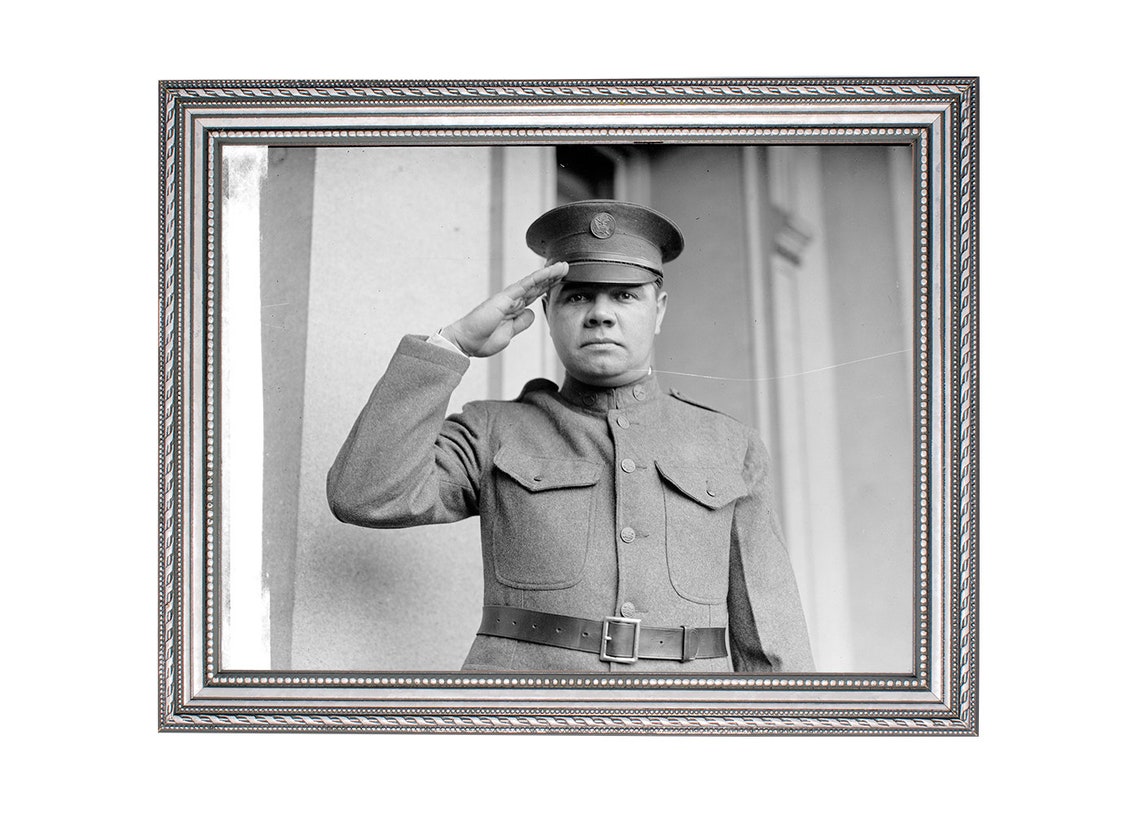 Babe Ruth in Military Uniform 1924 Vintage Historical | Etsy