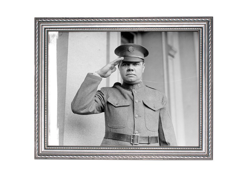 Babe Ruth in Military Uniform 1924 Vintage Historical | Etsy