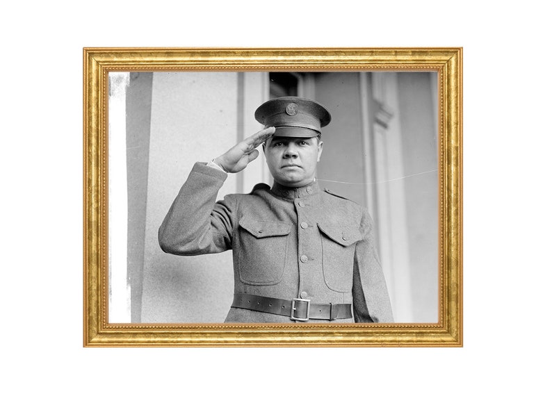 Babe Ruth in Military Uniform 1924 Vintage Historical | Etsy