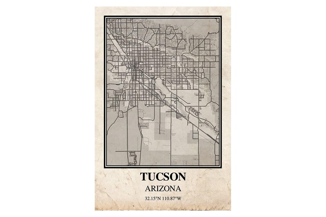 Tucson Map Wall Art Poster Print - Etsy