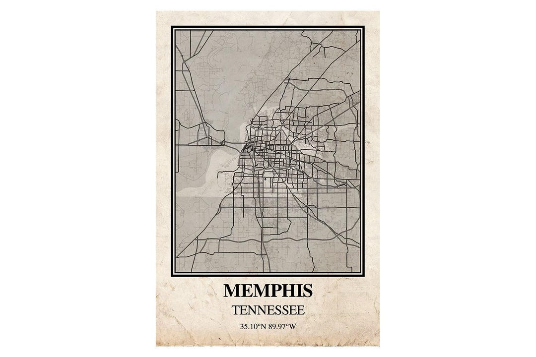 Memphis Map Wall Art Poster Print - Etsy