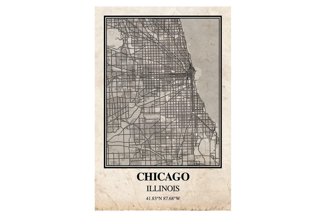 Chicago Map Wall Art Poster Print - Etsy