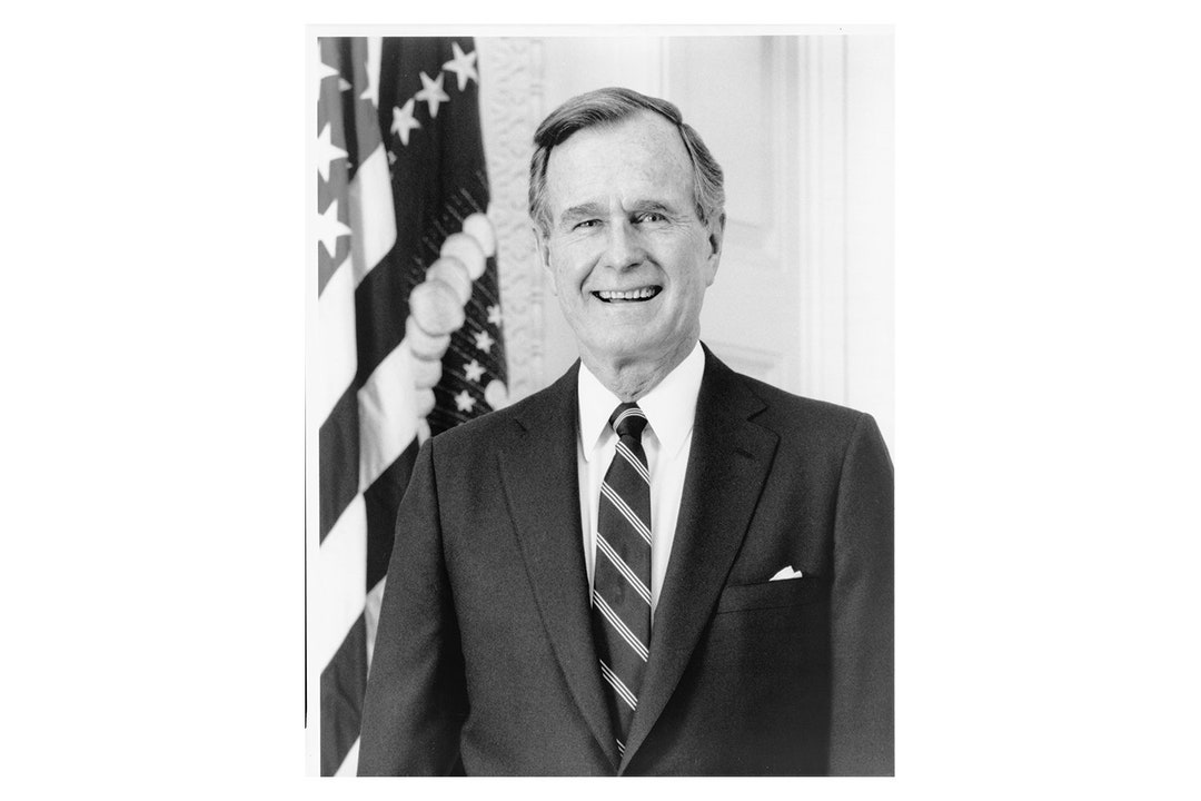 George H. W. Bush - 1989 - Vintage Historical Print - US President ...