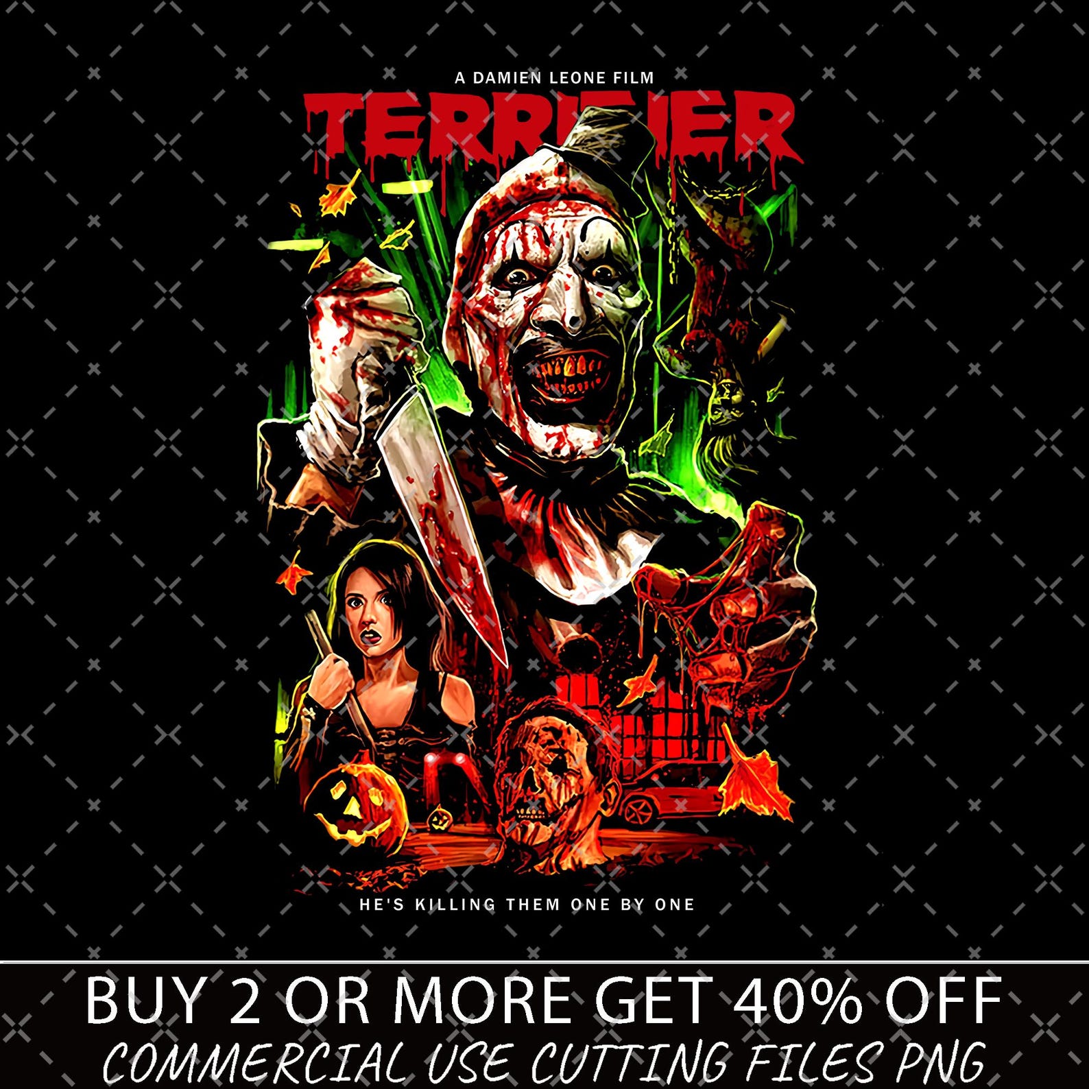 Hell on Terrifiers Horror Movie Png, Scary Clown Png, Halloween Png ...