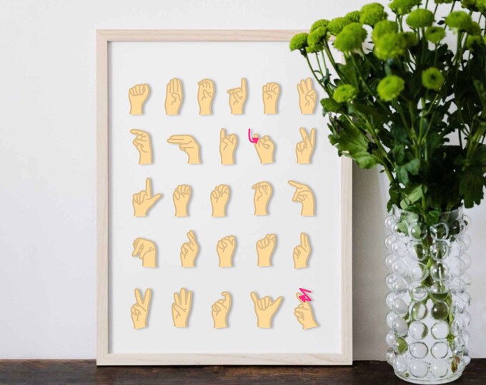 ASL Alphabet T 783-A224 Stencil - Etsy