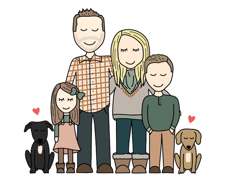 Hand Drawn Family Portrait | Hand Drawn Portrait | Custom Illustration ...